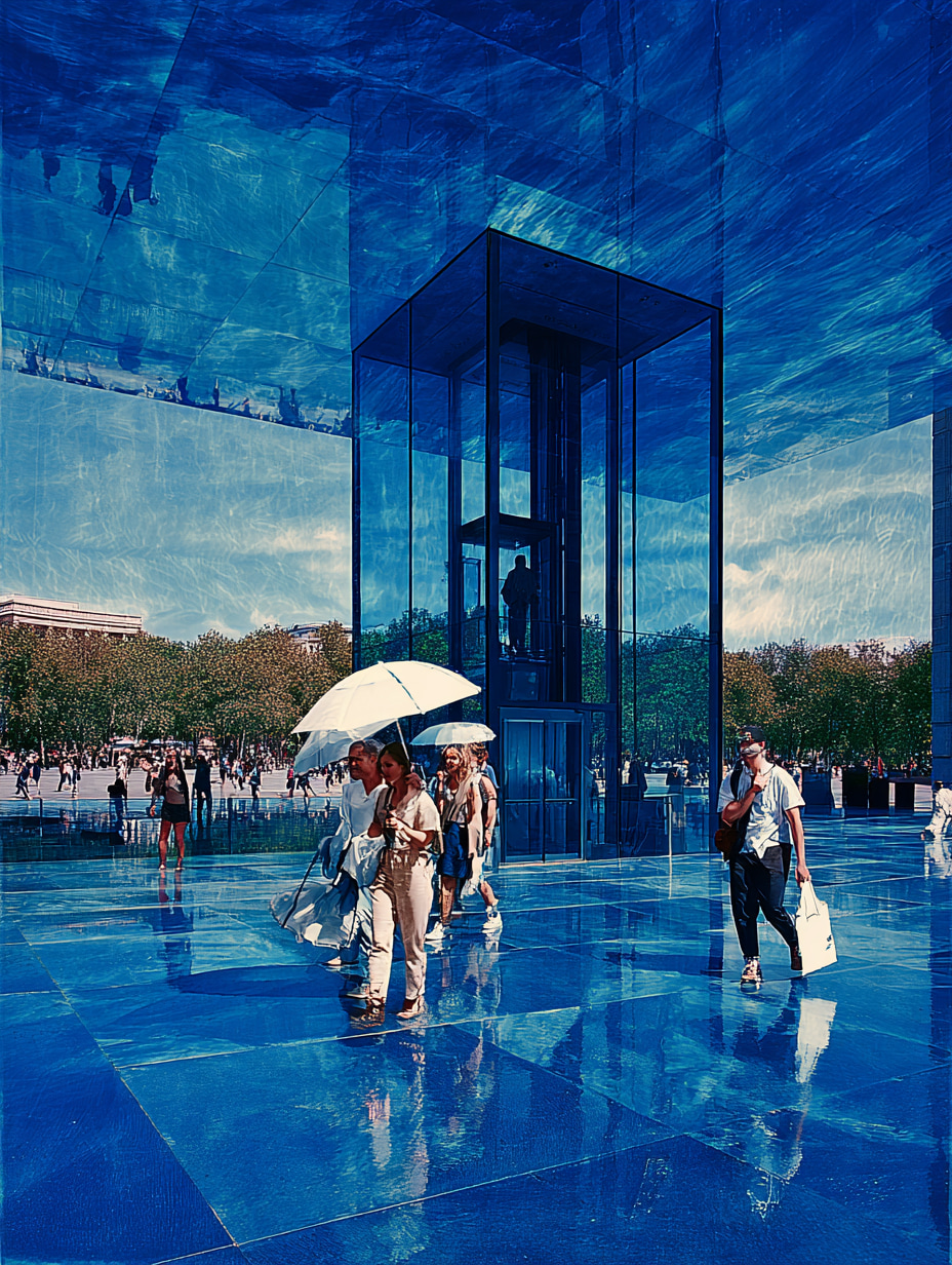 Encased in a diaphanous blue glass-fiber skin • AI LIFTS